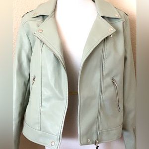 Blank NYC | Jackets & Coats | Blank Nyc Motojacket Jacket Faux Leather Jacket Pale Sage Green ...